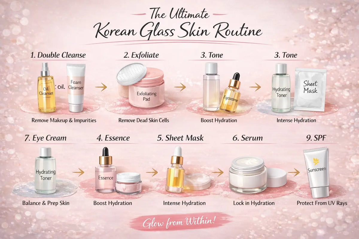 The Ultimate Korean Glass Skin Routine | Step-by-Step Glow Guide – WineGlo